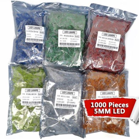 1000Pcs LED 5mm Defused 3V 20mA Packet RED | YELLOW | GREEN | BLUE ...