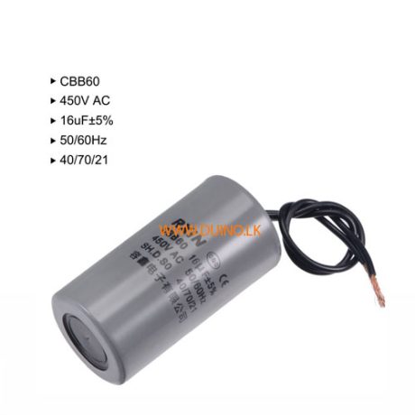 16UF 450V Run Capacitor CBB60 AC 2 Wires 50/60Hz - Duinolk | The ...