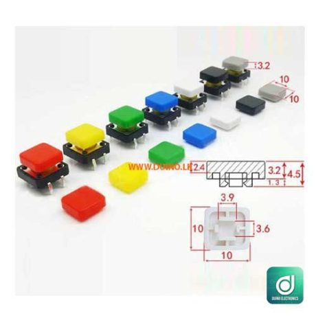 12x12MM Square Push Button Switch With Cap *1PCS - Duinolk | The ...