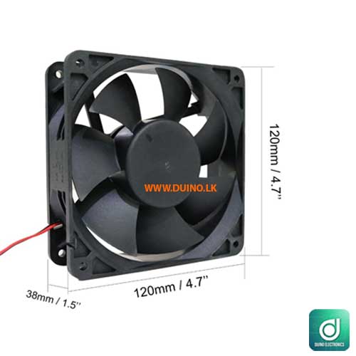 120X120X38mm 2Wire Cooling Fan 12VDC 0.50A Airflow - Duinolk | The ...