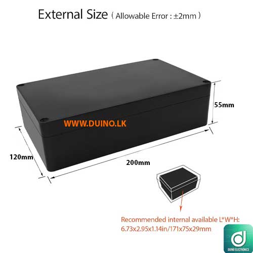 200x120x55mm Plastic ABS Project Box Enclosure Case Black - Duinolk ...