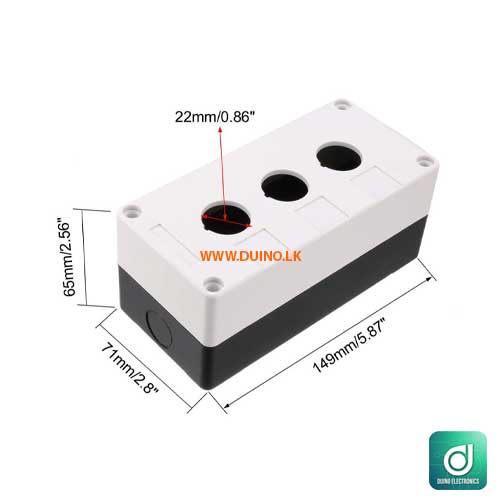 Control Station Box 22mm 3 Push Button Hole Waterproof Enclosure ...