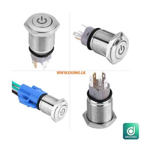 Push Button Switch 16mm 220V Red LED Metal Push Button - Duinolk | The ...