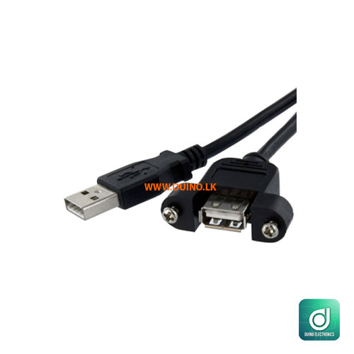 USB 2.0 Male to USB 2.0 Female Cable 50cm Interface Panel Mount ...